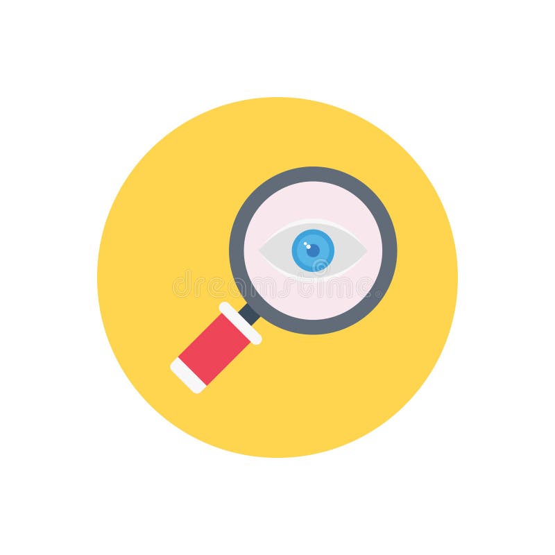 Search Vector Flat Color Icon Stock Illustration - Illustration of ...