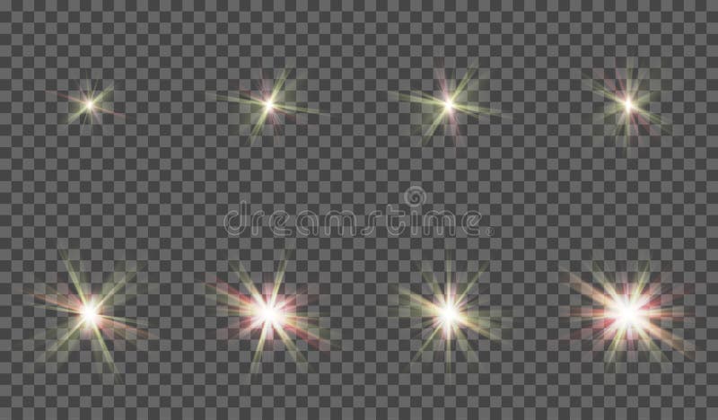 A Set of Light Effects for Design. Each Element in a Separate Layer ...