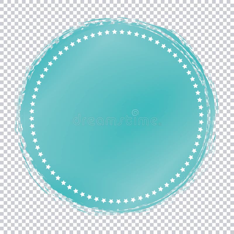 Blue Round Brush Frame Banner on Transparent Background Stock Vector ...