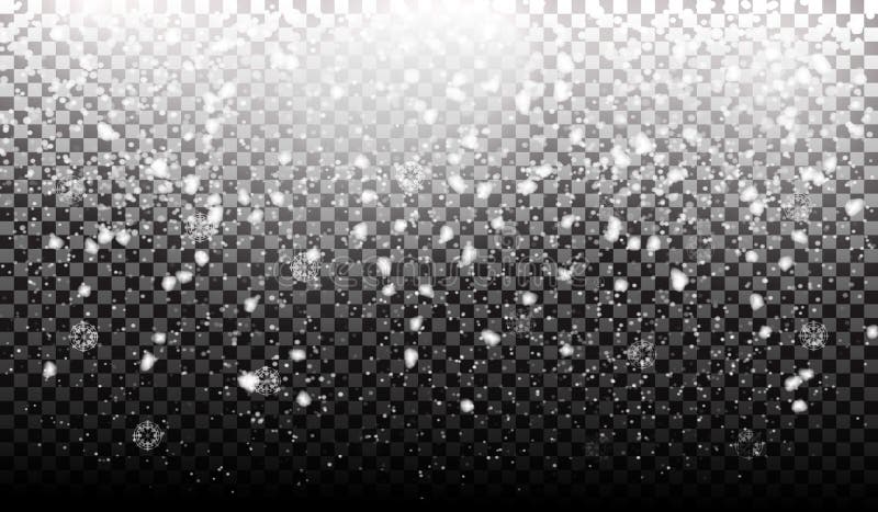 EPS10. Vector Falling Snow Effect on Transparent Background with ...