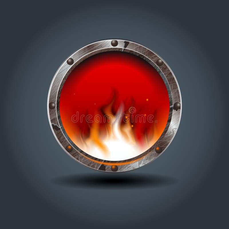 Fire Place, Rusty Iron Rounded Badge Icon. for Ui Game. Stock Vector ...