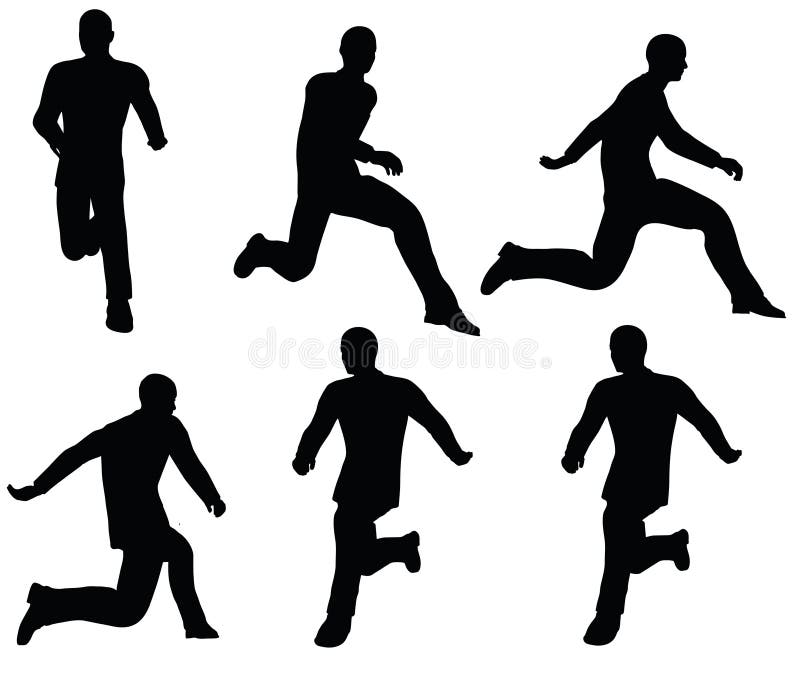 EPS 10 Vector Illustration of Boy Silhouette in Leaping Pose Stock ...