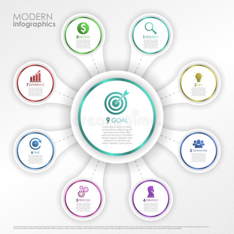 EPS10 Vector Illustration. Business Infographic Process with Realistic ...