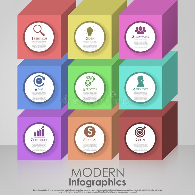 EPS10 Vector Illustration. Business Infographic Process with Realistic ...
