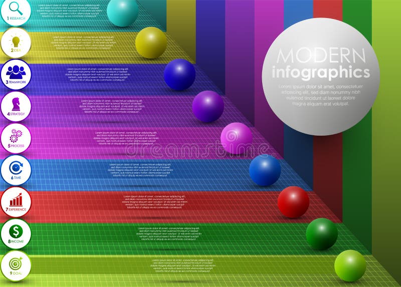 EPS10 Vector Illustration. Business Infographic Process with Realistic ...
