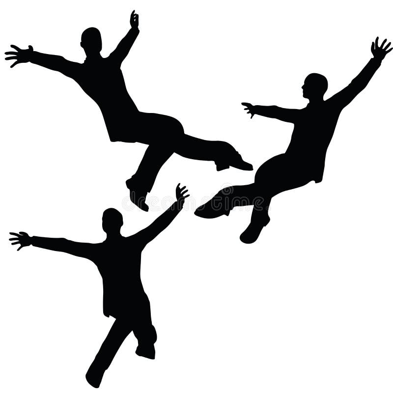 EPS 10 Vector Illustration of Business Man Silhouette in Excited Pose ...