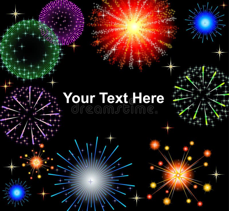 Fireworks fun text stock illustration. Illustration of lights - 41060685
