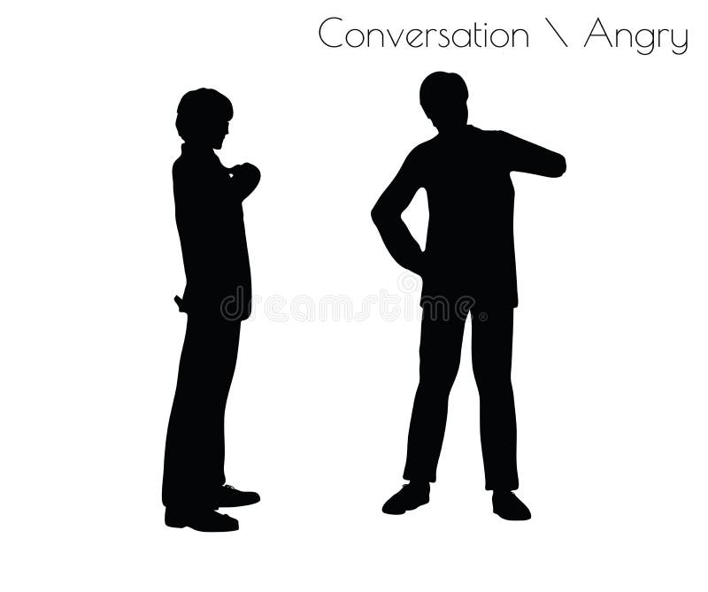 Boy Silhouette In Angry Talk Pose Stock Vector - Illustration of ...