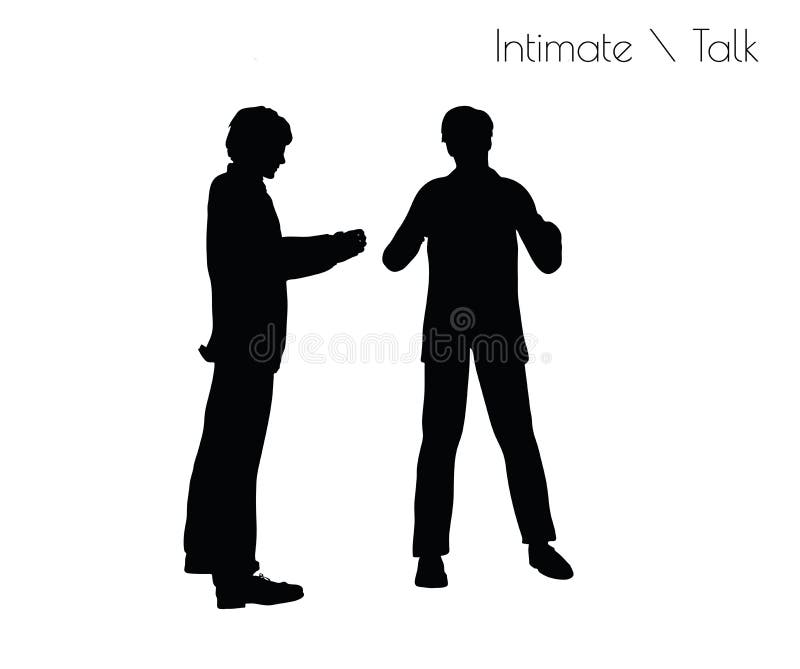 EPS 10 Vector Illustration of Man in Conversation Intimate Talk Pose on ...