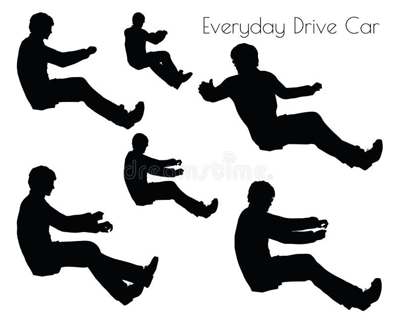 EPS 10 Vector Illustration of Man in Driving Car Pose on White ...