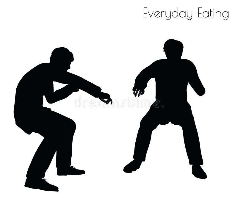 Eating pose stock illustration. Illustration of body, black - 7879027