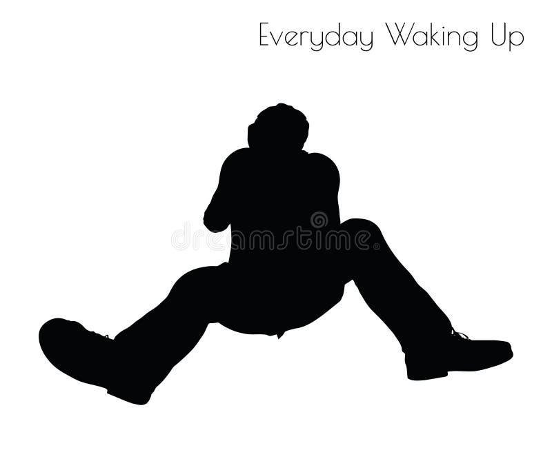 Boy in Everyday Waking Up Pose on White Background Stock Vector ...