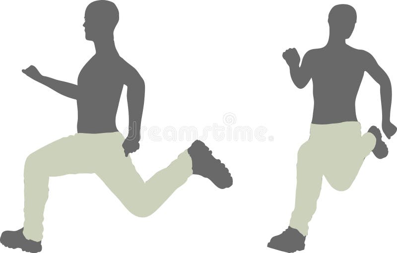 EPS 10 Vector Illustration of a Man Silhouette in Run Escape Pose Stock ...