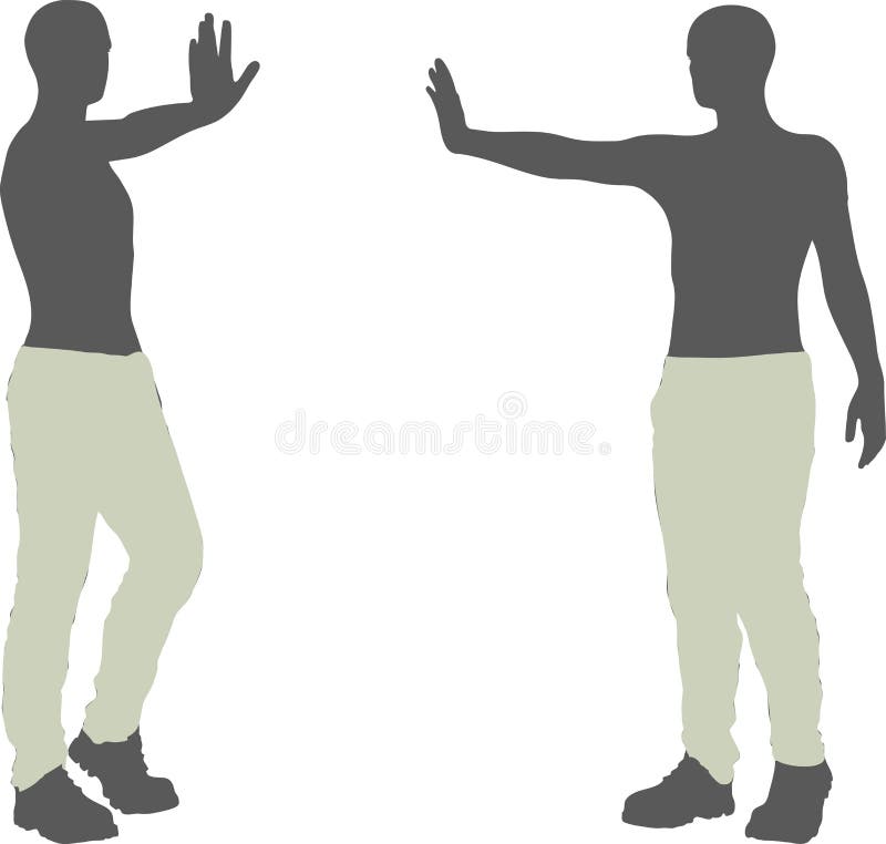 EPS 10 Vector Illustration of a Man Silhouette in Stern Pose Stock ...