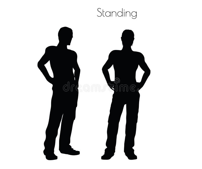 EPS 10 Vector Illustration of a Man in Standing Pose on White ...