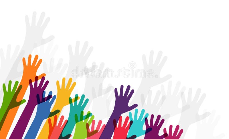 Many People Stretch Their Hands Up Stock Vector - Illustration of ...