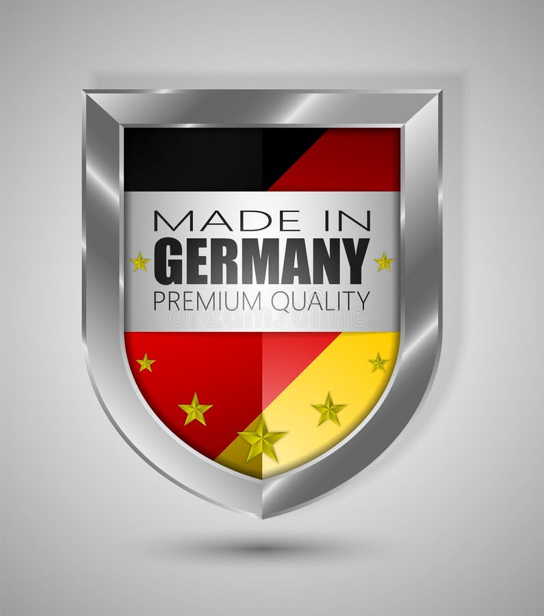 EPS10 Vector Illustration. Realistic Shield. Made in Germany, Premium ...