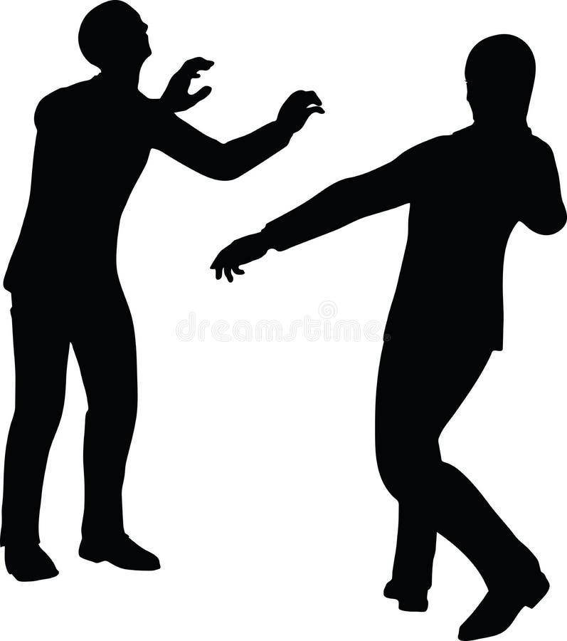 EPS 10 Vector Illustration in Silhouette of Businessman Push Stock ...