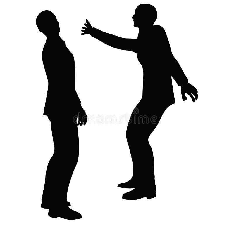 EPS 10 Vector Illustration in Silhouette of Businessman Slap Stock ...