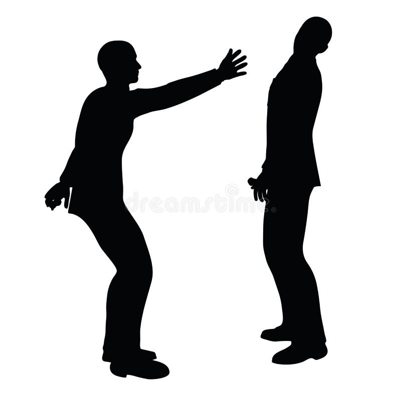 EPS 10 Vector Illustration in Silhouette of Businessman Slap Stock ...