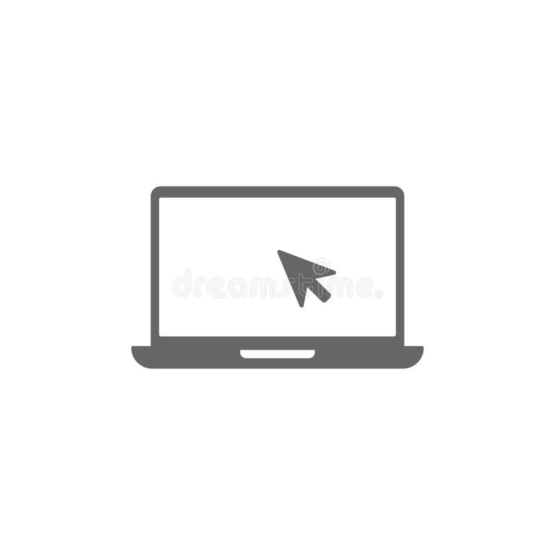 Eps10 Vector Laptop With Pointer Or Cursor Icon Stock Vector