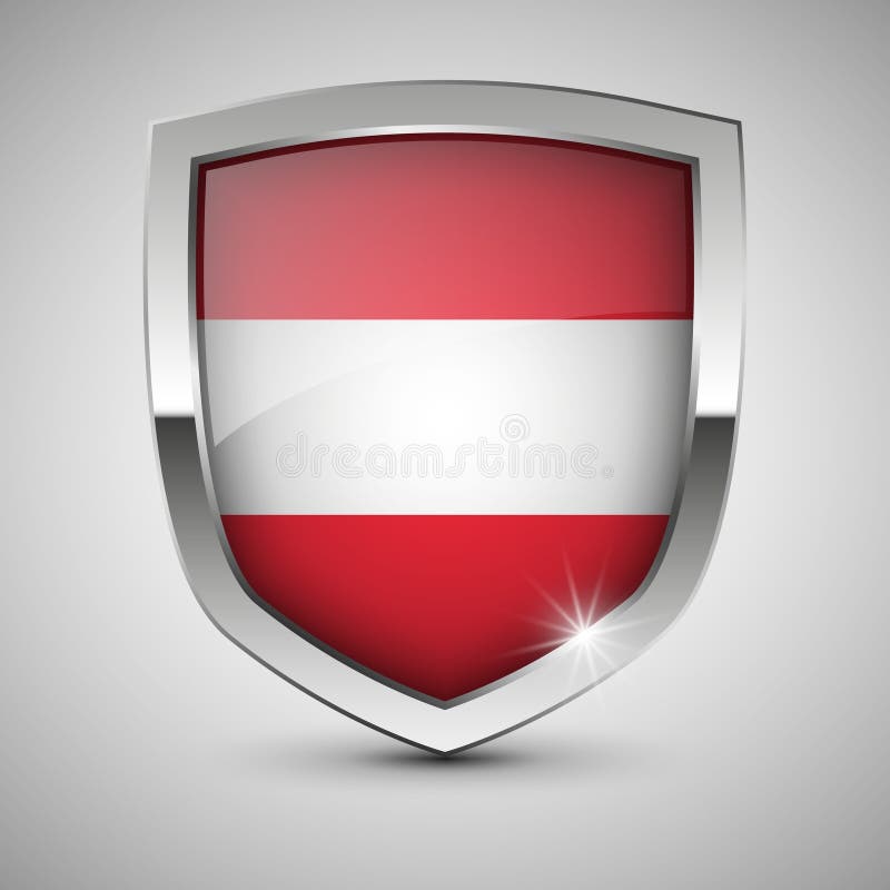EPS10 Vector Patriotic Shield with Flag of Austria Stock Vector ...