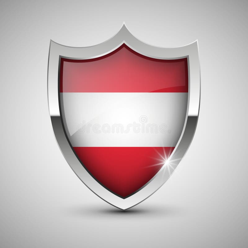 EPS10 Vector Patriotic Shield with Flag of Austria Stock Vector ...
