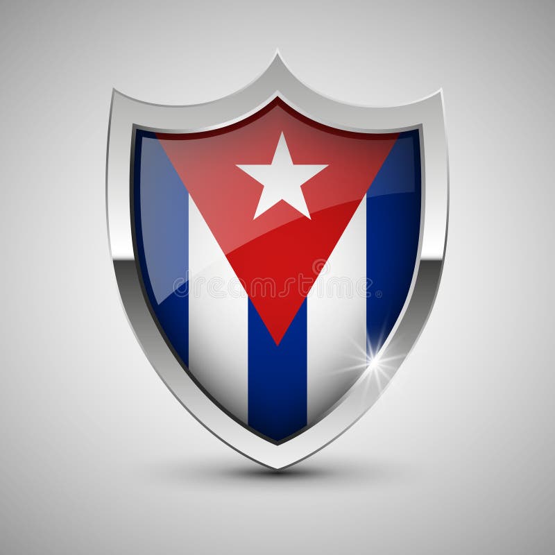 EPS10 Vector Patriotic Shield with Flag of Cuba Stock Vector ...
