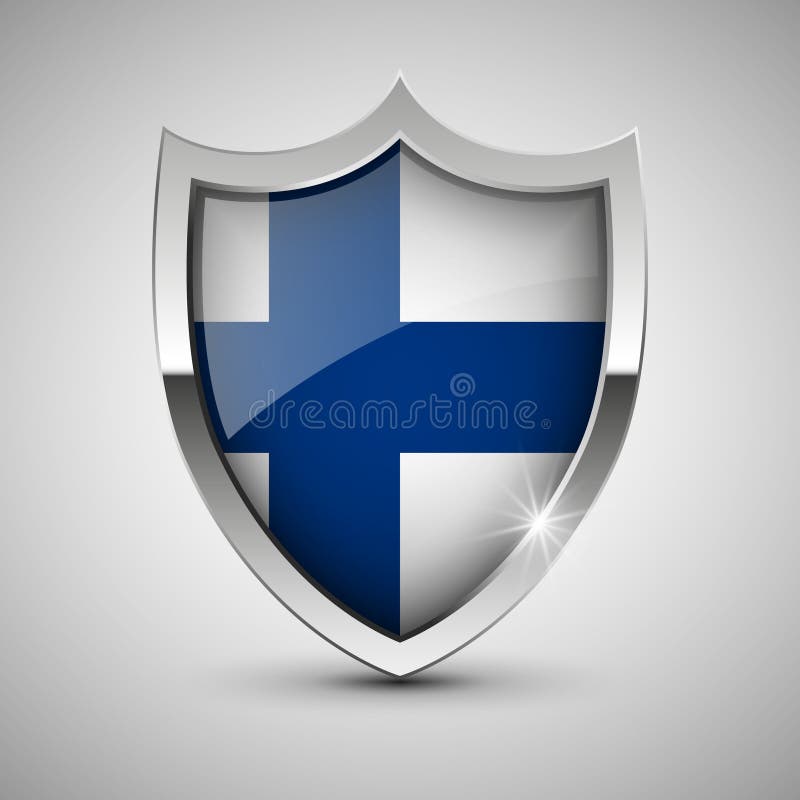 EPS10 Vector Patriotic Shield with Flag of Finland Stock Vector ...