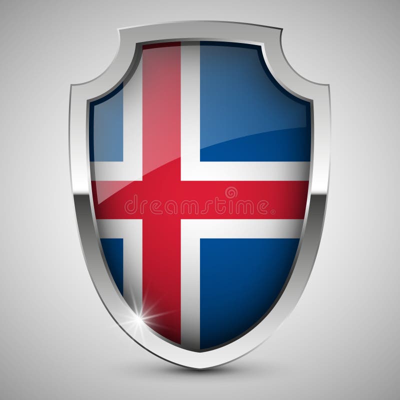 EPS10 Vector Patriotic Shield with Flag of Iceland Stock Vector ...
