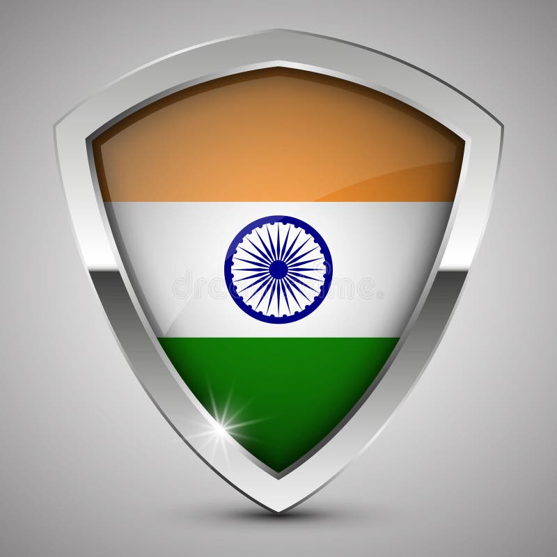 EPS10 Vector Patriotic Shield with Flag of India Stock Vector ...