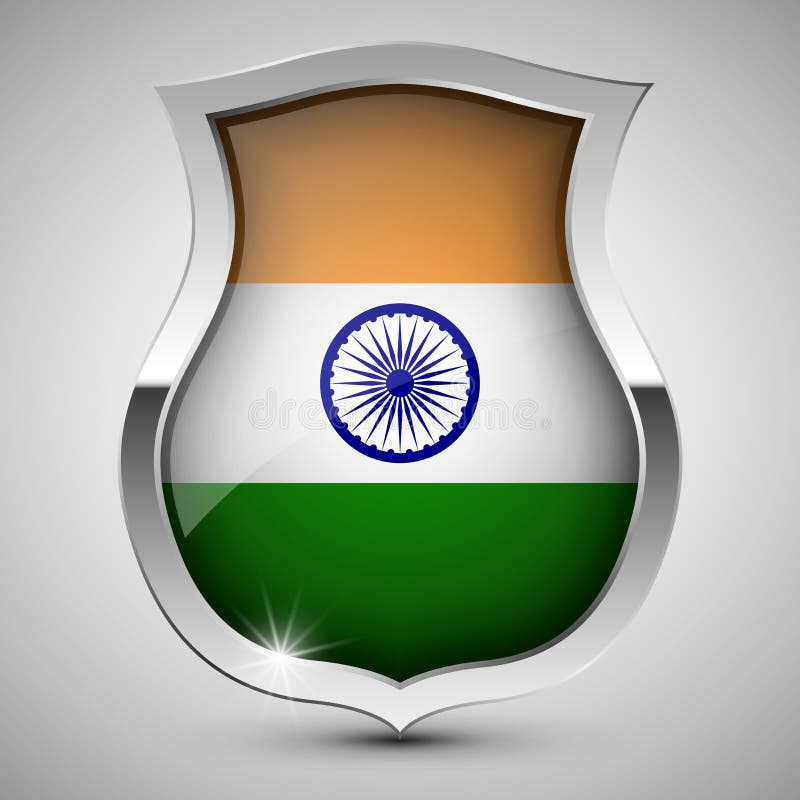 EPS10 Vector Patriotic Shield with Flag of India Stock Vector ...