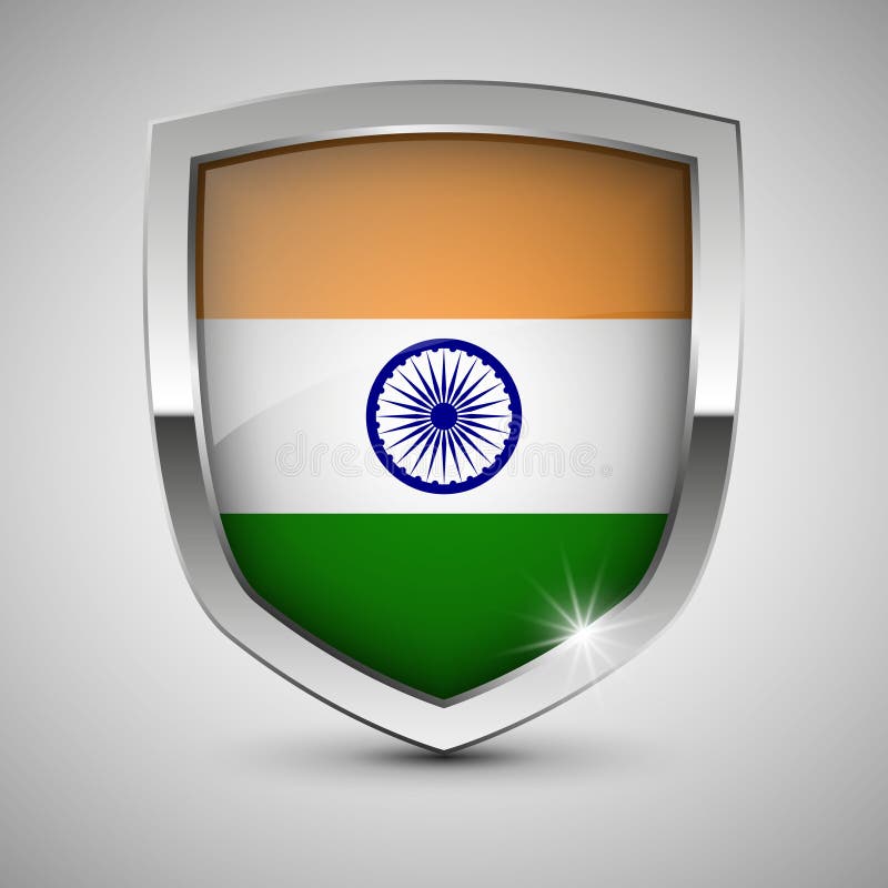 EPS10 Vector Patriotic Shield with Flag of India Stock Vector ...