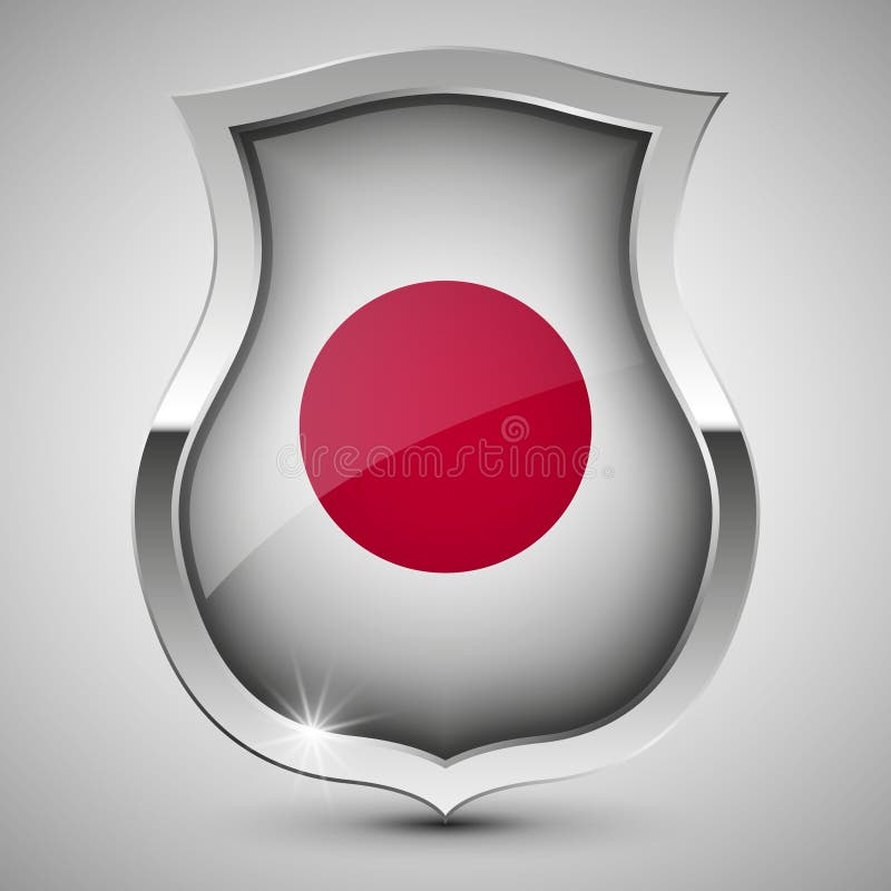 EPS10 Vector Patriotic Shield with Flag of Japan Stock Vector ...