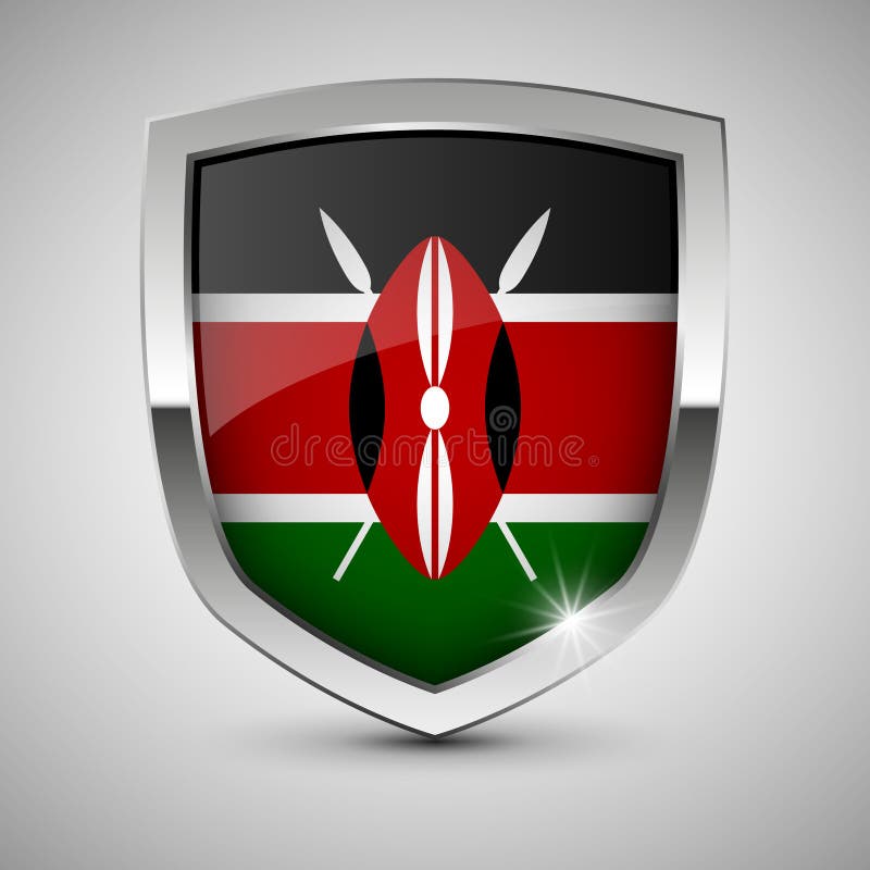 EPS10 Vector Patriotic Shield with Flag of Kenya Stock Vector ...