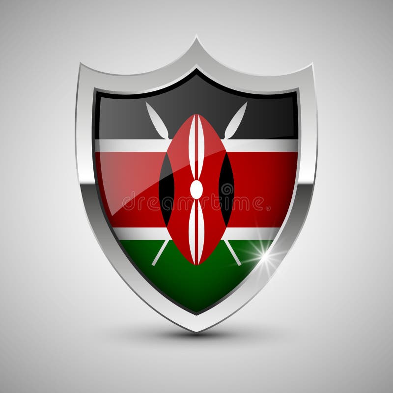 EPS10 Vector Patriotic Shield with Flag of Kenya Stock Vector ...