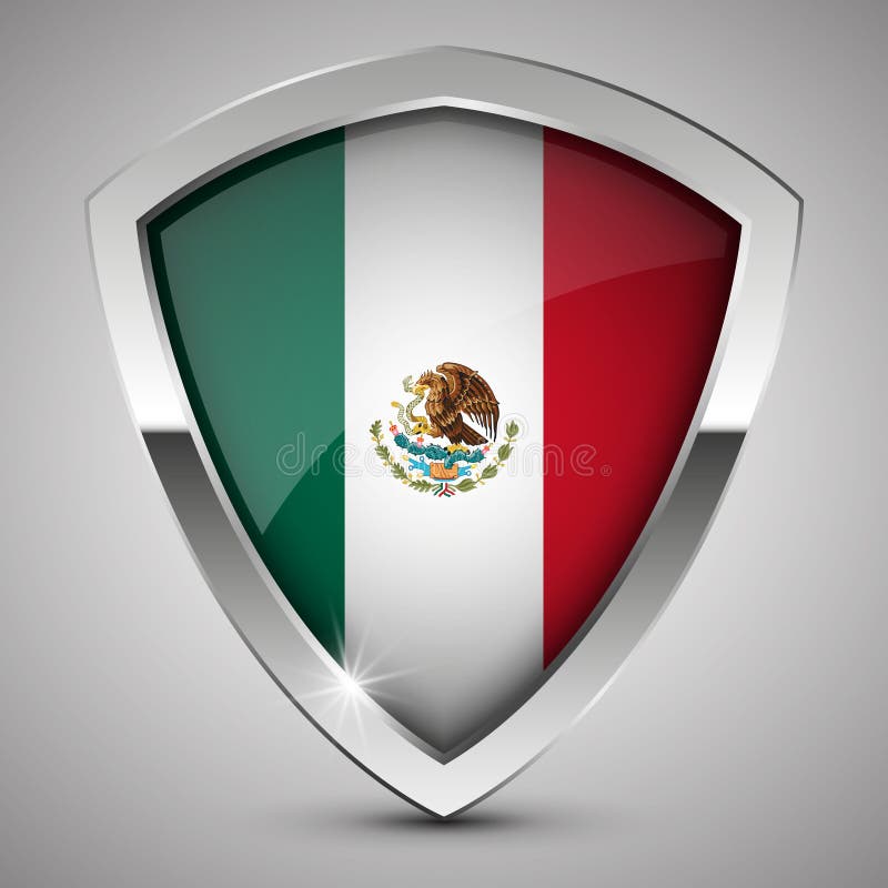EPS10 Vector Patriotic Shield with Flag of Mexico Stock Vector ...
