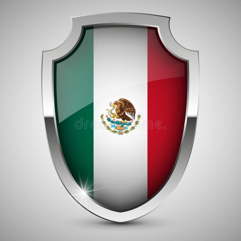 EPS10 Vector Patriotic Shield with Flag of Mexico Stock Vector ...