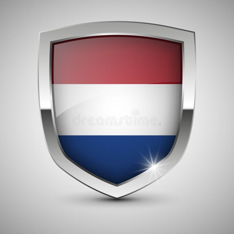 EPS10 Vector Patriotic Shield with Flag of Netherlands Stock Vector ...