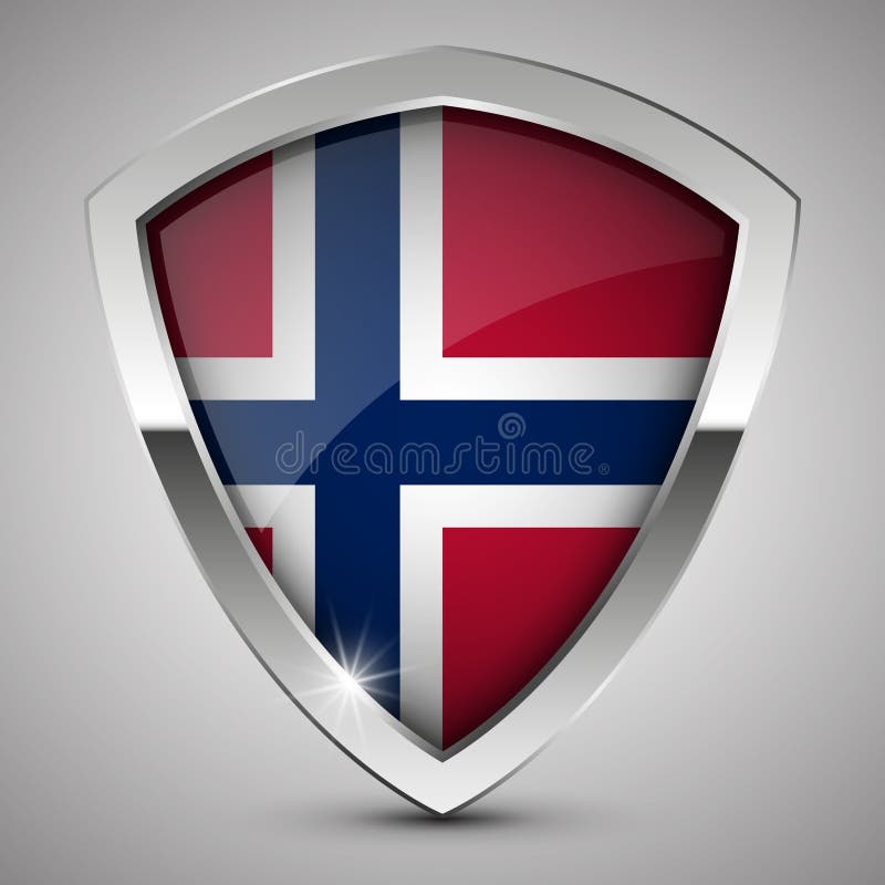 EPS10 Vector Patriotic Shield with Flag of Norway Stock Vector ...