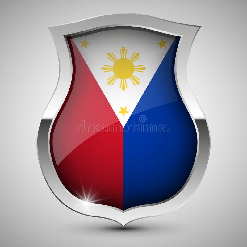 EPS10 Vector Patriotic Shield with Flag of Philippines Stock Vector ...