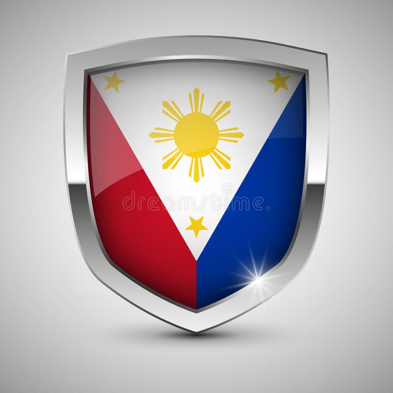 EPS10 Vector Patriotic Shield with Flag of Philippines Stock Vector ...