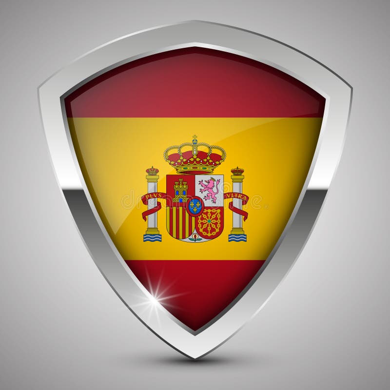 EPS10 Vector Patriotic Shield with Flag of Spain Stock Vector ...