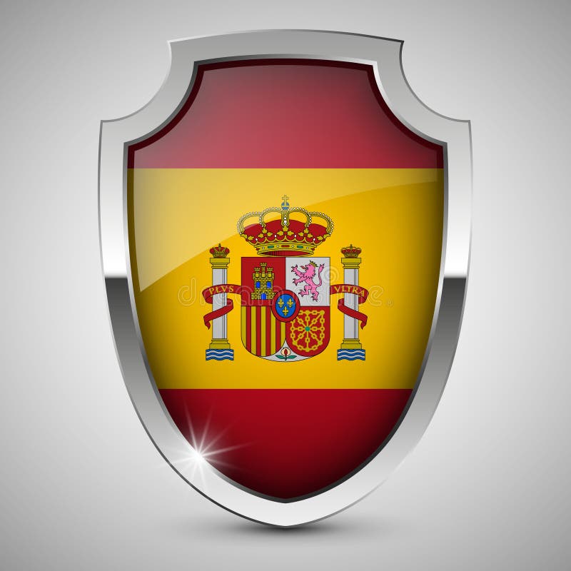 EPS10 Vector Patriotic Shield with Flag of Spain Stock Vector ...