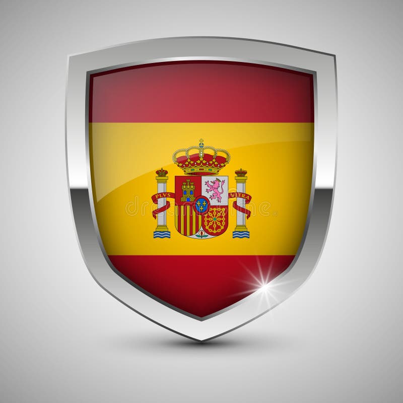 EPS10 Vector Patriotic Shield with Flag of Spain Stock Vector ...