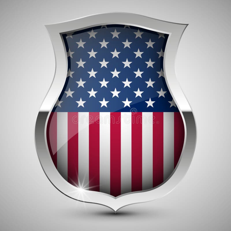 EPS10 Vector Patriotic Shield with Flag of Usa Stock Vector - Illustration of patriotism, blue ...