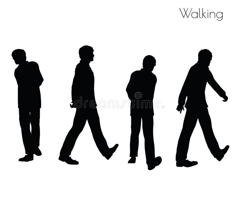 EPS 10 Vectorillustratie Van De Mens in Het Lopen Stelt Op Witte ...