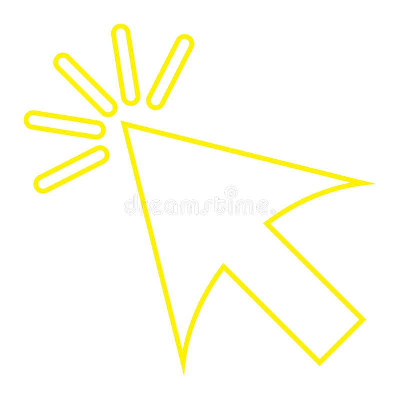 Eps10 Yellow Vector Pointer or Cursor Line Icon Stock Vector ...