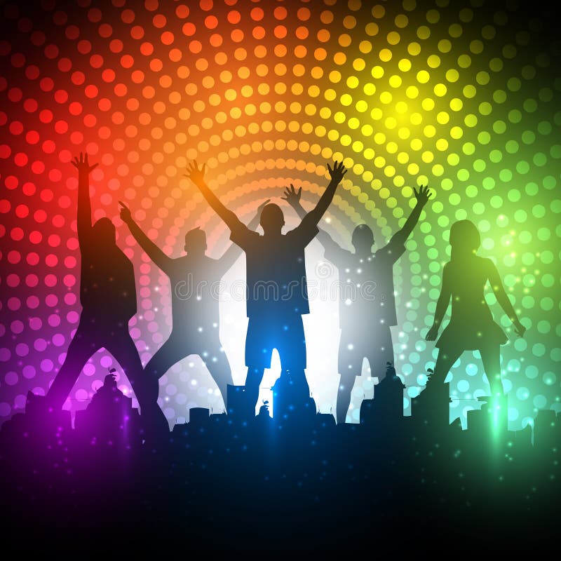 EPS10 Party People Vector Background - Dancing Young People Stock ...
