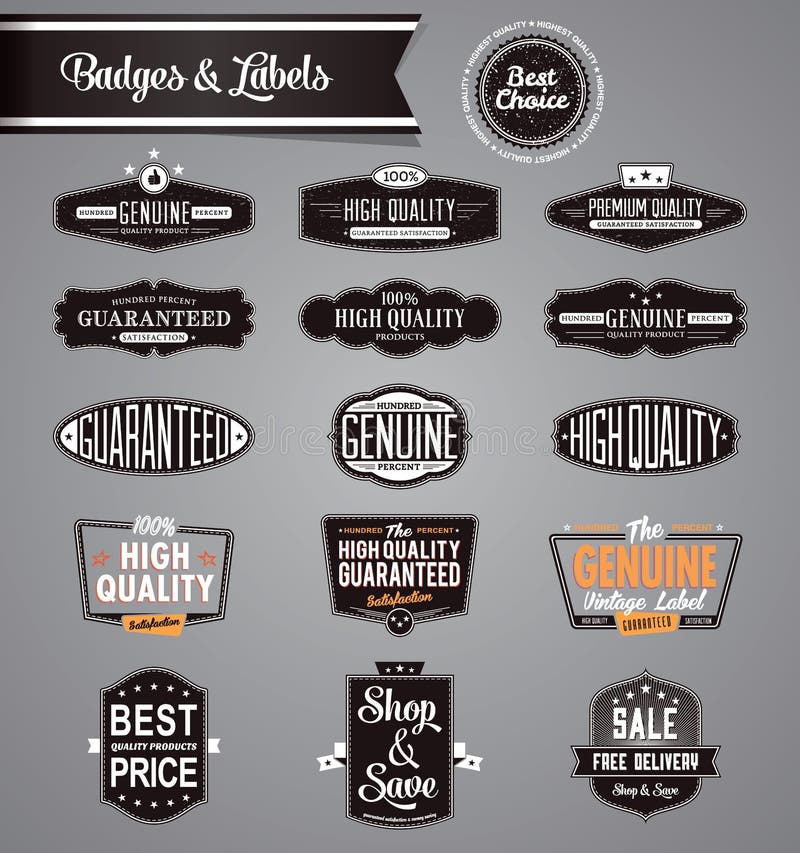 Eps10 Set of Vector Labels and Stickers Stock Vector - Illustration of ...